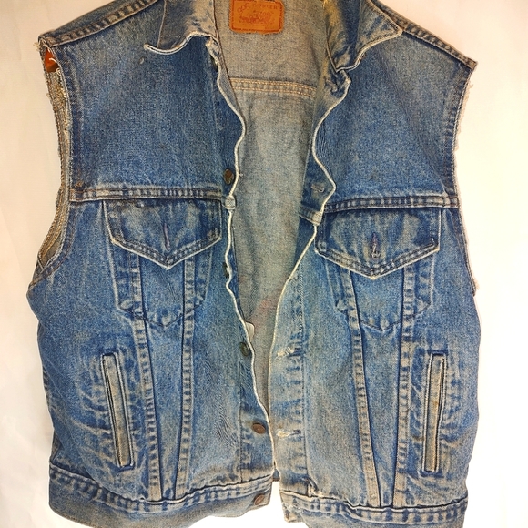 GAP | Jackets & Coats | Vintage Late 98s Hand Painted Gap Denim Cut Off ...